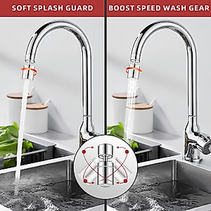 360° Faucet Aerator Sink, Splash Faucet Sprayer Extender, Bathroom & Kitchen Sink with 2 Water Outlet Modes,Silver,1Pcs