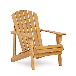 Outdoor Wooden Adirondack Chair with Pre-Assembled BackRest & SeatBoard, Patio Chair for Garden Backyard Lawn Deck Pool Beach Firepit