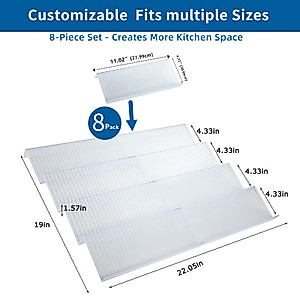 VANGAY Spice Drawer Organizer, Spice Rack Drawer for Kitchen, 4 Tier Acrylic Drawer Spice Organizer for Jars and Packets, Adjustable Storage Salt, Seasoning etc Pack 8 Clear