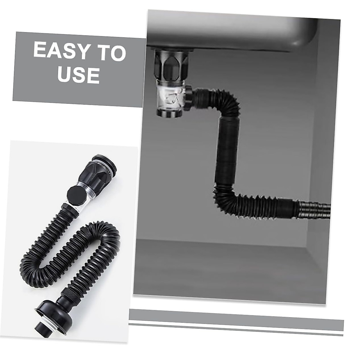 ORFOFE Sewer Drain Bathroom Sink Drain Kit Kitchen Sink Drain Tail Flexible Drain Sink Parts Sink Extension Drainage Drain Sewer Stainless Steel Components