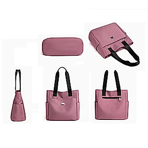 Large Capacity Nylon Bag, Women Tote Bags, Fashion Shoulder Bag, Crossbody Handbag With Pockets, for Everyday Work Travel (Pink)
