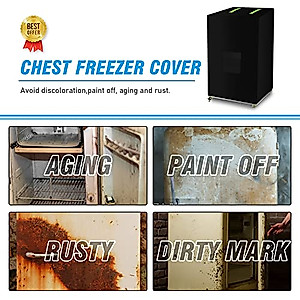 ZUYIYI Mini Chest Freezer Cover, Outdoor Deep Freezer Cover Freezer Protector for 3.5 Cubic Feet 420D Oxford Waterproof Dustproof Sun-Proof Electric Smoker Cover 23"L x 23"W x 34"H, Black