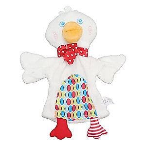 Baby Stuffed Animals Blanket, Visual Development Soft and Bright Colors Plush Cartoon Baby Security Blanket for Kids More Than 3 Months for Soothing Towels (White)