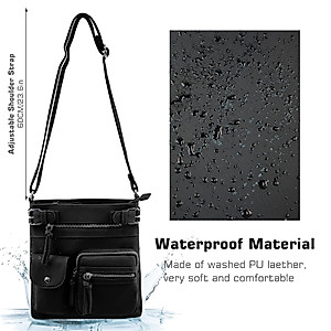 shoowyees Medium Crossbody Bag Purses for women Multi Leather Pockets Shoulder Handbags Travel Everyday Purses Bags