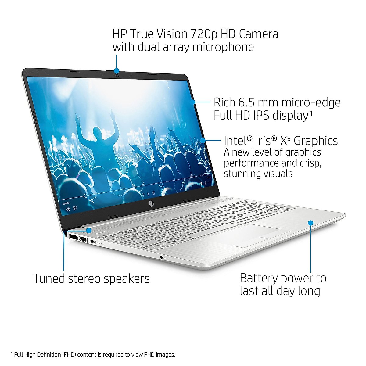 HP 15.6" Full HD Diagonal Laptop, Intel Core i5-1135G7 Processor, 8GB DDR4, 512GB SSD, 802.11ac, Bluetooth 4.2, HDMI, Windows 10, W/Valinor Accessories