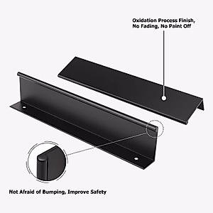 Peaha 10 Pack Kitchen Cabinet Handles 6-1/4 inch Black Pulls for Dresser Drawers Door Edge Finger Pull Aluminum Alloy Hardware