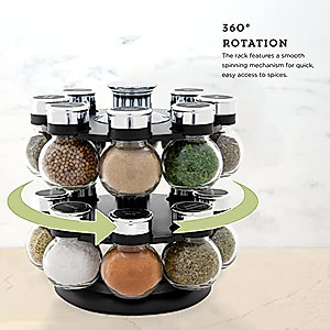 Kamenstein Ellington Revolving Tower with Free Spice Refills for 5 Years, 16-Jar, Clear