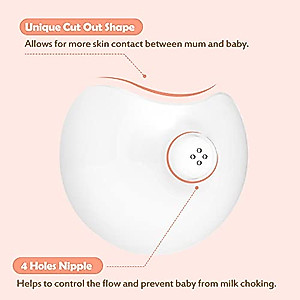 haakaa Nipple Shields 18mm for Newborn Breastfeeding with Latch Difficulties or Flat or Inverted Nipples, Breast Shields Extra-Thin & Extremely Soft, Come with Carry Case, 2pk