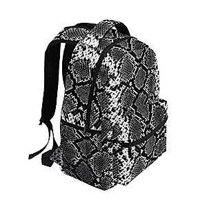 Backpack Travel Snakeskin pattern School Bookbags Shoulder Laptop Daypack College Bag for Womens Mens Boys Girls