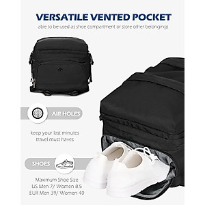 Hynes Eagle 20L Travel Backpack Carry on Backpack Women Men Personal Item Bag for Spirit Airlines Small Nylon Laptop Backpack 14 inches Black