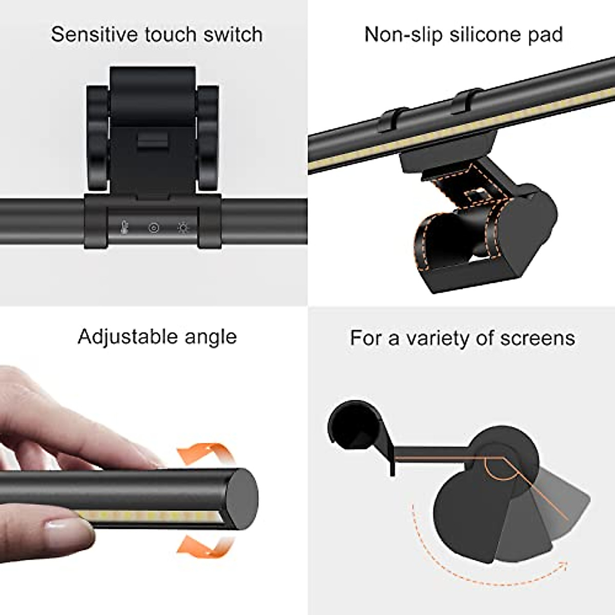 Colorpanda Monitor Light Bar, Monitor Light Lamp with Touch Control, No Screen Glare Dimmable Desk Lamp Computer Monitor Light Bar for Screen Home Office