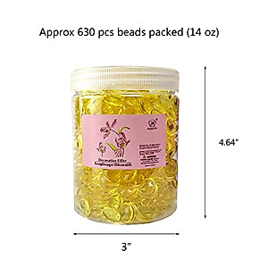 HappyFiller 650 PC Yellow Acrylic Flat Marbles,Fake Gemstones Table Scatters Gems,Bowl Vase Fillers,Party Wedding Centerpieces,Room,Kitchen Floral Candle Holder Decor,Arts Crafts, Easter,Spring,Summer