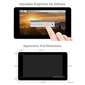 Waveshare 7inch Capacitive Touch Display, Compatible with Raspberry Pi 5/4B/3B/Zero/Zero W/Zero 2W/Pico/Pico W/Pico WH, 800×480, DSI Interface