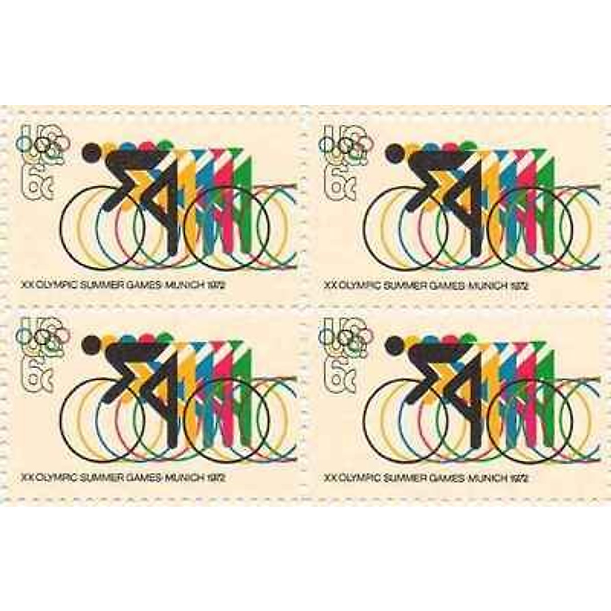 XX Olympic Games Munich Cycling Set of 4 x 6Cent US Postage Stamps Scot 1460