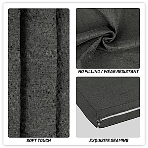 Lokex Bench Cushion,36x14 Inch Non-Slip Durable Bench Cushions for Indoor Furniture,Window Seat Cushions Indoor with Ties,Dark Gray