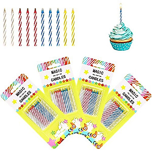 Magic Trick Relighting Candle, 40 Packs Birthday Candles Fun Prank Kit Cake Tricks and Decorations for Birthday, Party, Christmas, Celebration (Multi, 40Pieces)