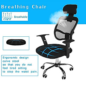 Executive Computer Office Home Task Adjustable Swivel Chair Stool with Arms,Breathable Mesh,Ergonomic Headrest and Lumbar Support(Ship from US!)