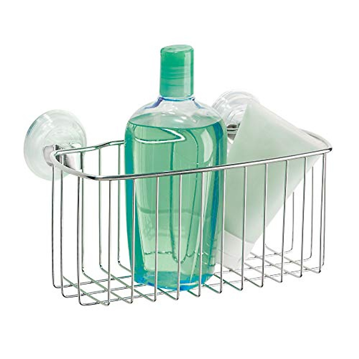 iDesign Reo Metal Power Lock Suction Rack for Bathroom, Kitchen Use