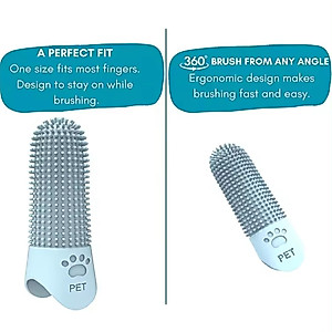 4Pcs 360° Pet Finger Toothbrush, Dog Toothbrushes for Small, Medium, and Large Dogs, Silicone Dog Finger Toothbrush, Dog Dental Care for Puppies, Dog Finger Tooth Brush, Dog Tooth Brushing Kit
