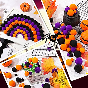 1200 Pcs Pom Poms Balls for Winter Valentine Crafts Home Office School Garlands Decor(Yellow, Brown, Orange)