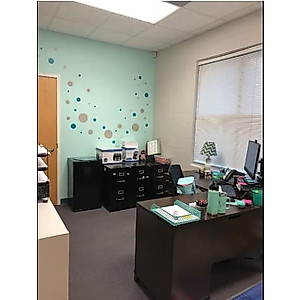 Polka Dot Wall Decals (63) Girls Room Wall Decor Stickers, Wall Dots, Vinyl Circle Peel & Stick DIY Bedroom, Playroom, Kids Room, Baby Nursery Toddler to Teen Bedroom Decoration 3"-6.5" (Grey)