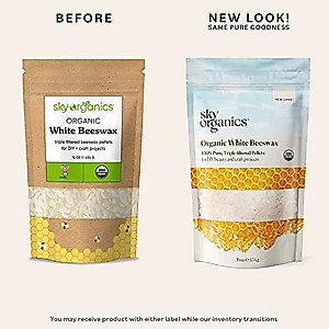 Sky Organics Organic White Beeswax Pellets, 100% Pure USDA Certified Organic for DIY & Craft Projects, 16 Oz