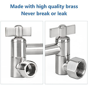 Adjustable Shower Arm Universal Connection, NearMoon Solid Brass Shower Extension Arm, Adjust Angle to Upgrade Shower Experience, Easy to Install, Anti-leak (Chrome Finish)