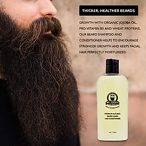 Mr Rugged Beard Wash and Conditioner for Men – (Peppermint 2-in-1, 4oz Bottle) Natural Beard Shampoo for Soft Beard – Strengthen and Improve Facial Hair Growth