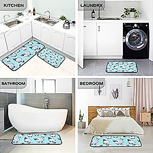 Cute Sheep Kitchen Rugs and Mat 2 Pieces Set Cushioned Anti Fatigue Kitchen Mat Non Slip Comfort Standing Rug Washable Farmhouse Decor for Indoor Outdoor