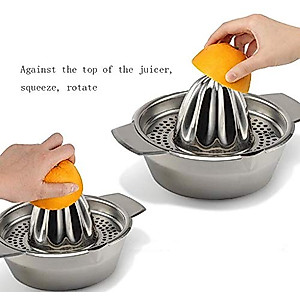 Stainless Steel Lemon Squeezer,Juicer with Bowl Container for Oranges Lemons Fruit Home Made Juice in Kitchen