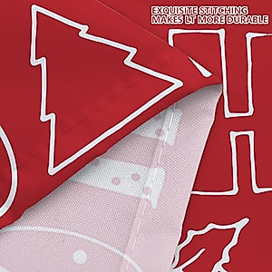 APROPHIC Funny Christmas Shower Curtain for Bathroom Decor Ho Ho Ho Snowflakes Xmas Winter New Year Holiday Red Waterproof Polyester Fabric Shower Curtain Set with 12 Hooks 72x 72 Inches