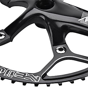 Dioche Crankset, Single Speed Crankset Mountain Bike Aluminum Alloy Hollow Integral Mountain Bike Crankset Arm Speed Fixed Gear,Easy to Modify Single Crank Set(Black)