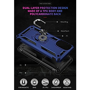 SKTGSLAMY Moto G 5G 2022 Case: Military-Grade Drop Tested, Magnetic Kickstand, Car Mount, Screen Protector - Blue