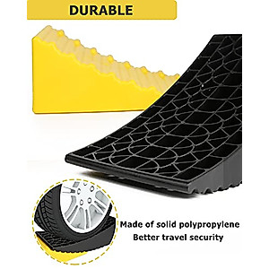 KOBANOICA RV Leveling Blocks,Camper Leveler 2 Pack,Includes Curved RV Levelers Ramp with Camper Wheel Chocks,RV Leveling System for Travel Trailer,Motorhome,Fifth Wheels