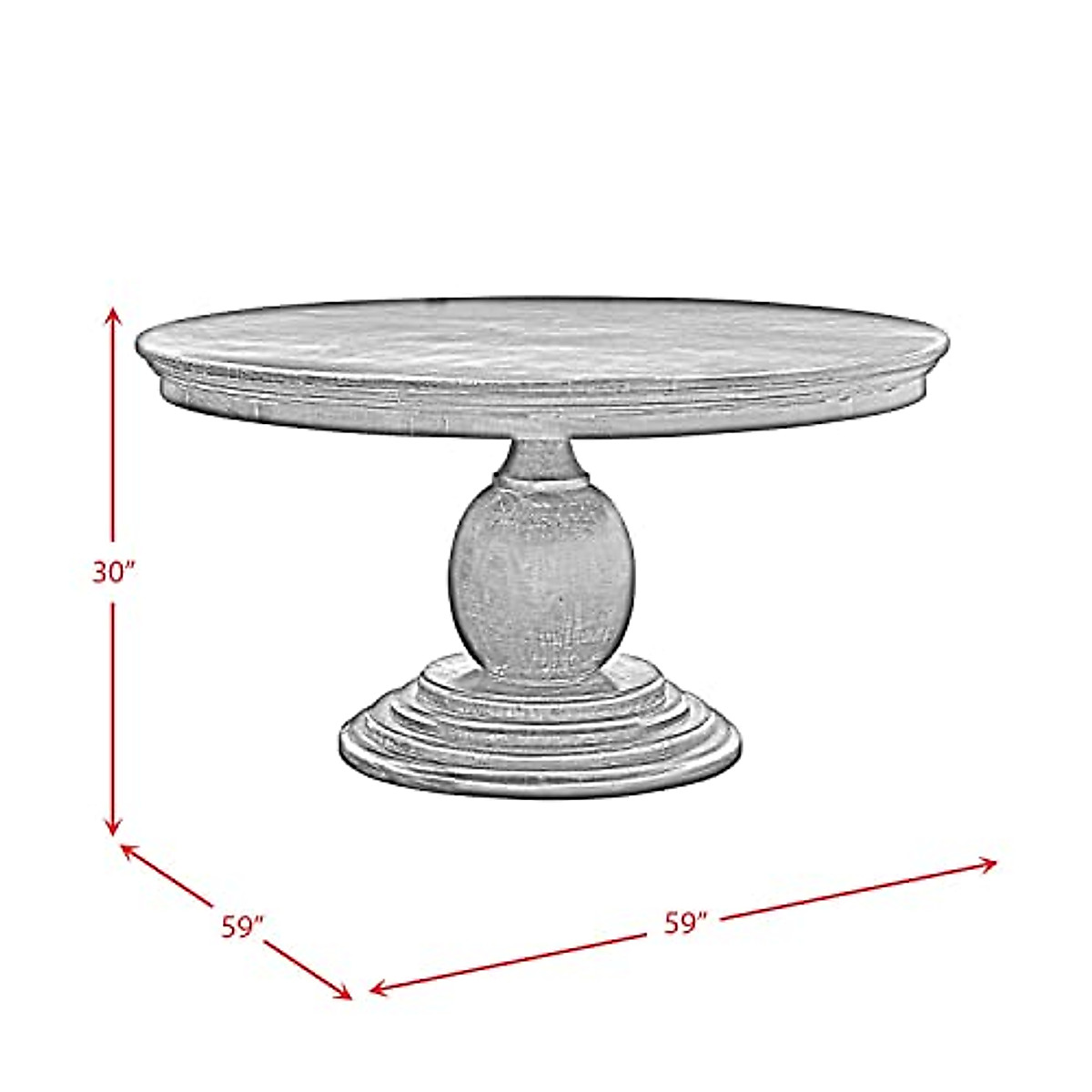 Picket House Furnishings Brixton Mary Standard Dining Table in Grey