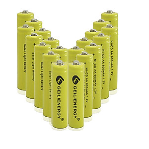 GEILIENERGY 20 Pack NiCd AA Rechargeable Batteries for Solar Lights with 8 Pack NiCd AAA Rechargeable Batteries for Solar Lights