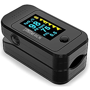Santamedical Dual Color OLED Pulse Oximeter Fingertip, Blood Oxygen Saturation Monitor (SpO2) with Case, Batteries and Lanyard
