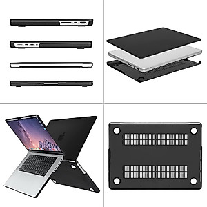MOSISO Compatible with MacBook Pro 16 inch Case 2023 2022 2021 Release M2 A2780 A2485 M1 Pro/Max Chip with Touch ID, Plastic Hard Shell Case&Keyboard Cover&Screen Protector&Storage Bag, Black