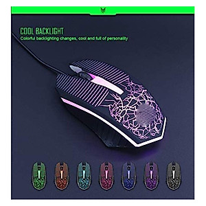 Gaming Keyboard and Mouse Combo Mechanical Feeling Rainbow LED Backlight Adjustable USB Mice