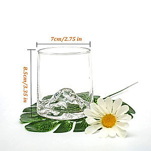 Wine glass Scotch Whiskey Glass Set of 2 Old Fashioned Glass,Unique Glass bourbon glasses,Transparent Rocks Glass with Box,8.4 Oz Cocktail Glass,Gift for Men (Transparent)