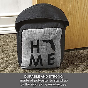 Elements Florida Home Sentiment Fabric Door Stopper, Gray and Black