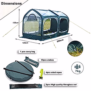 porayhut Pop Up Greenhouse Cover Flower House Mini Gardening Plant Flower Sunshine Room Room,Backyard PVC Greenhouse Cover for Cold Frost Protector Gardening Plants (Large)