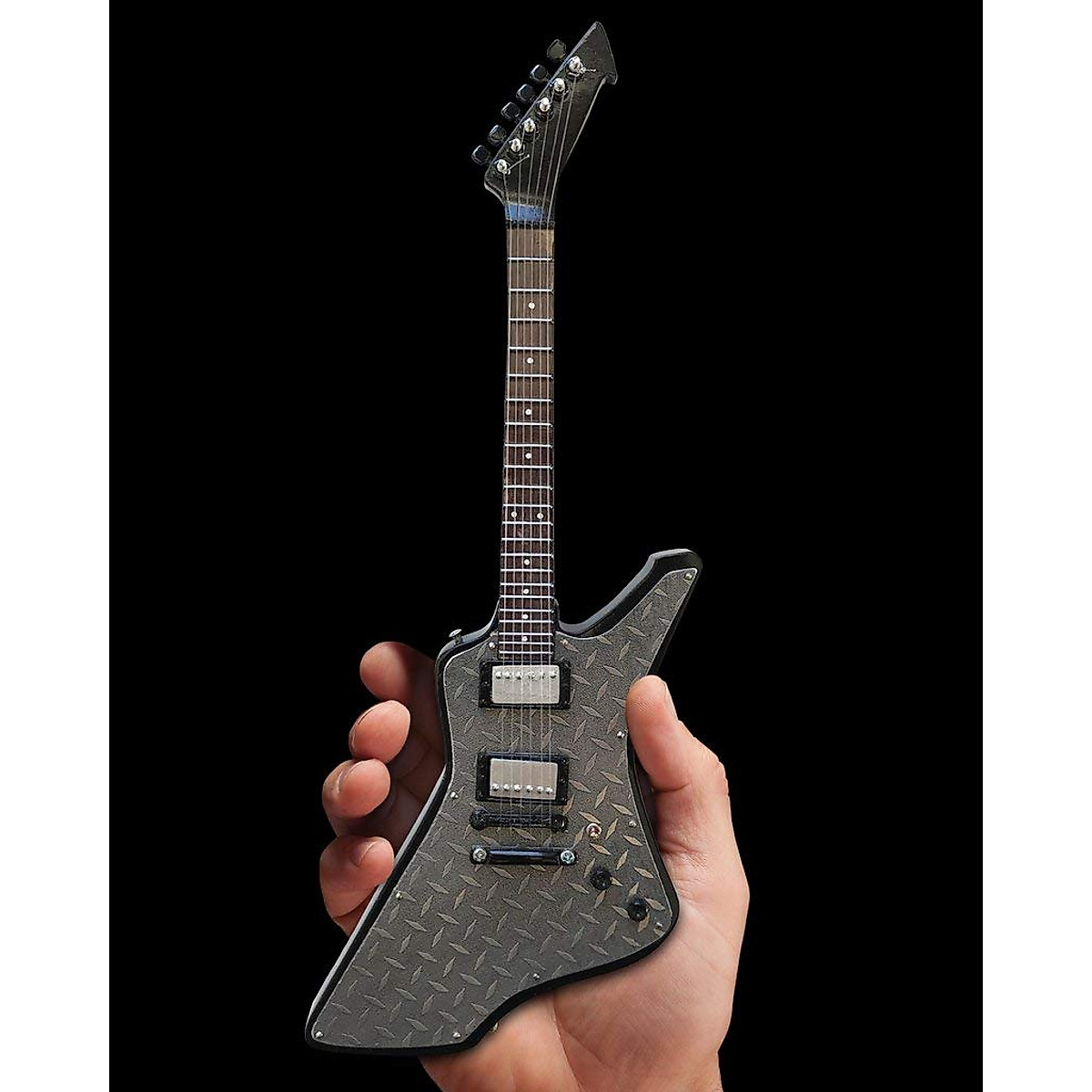 FanMerch Mini Guitar Metallica Collectible James Hetfield Diamond Plate Guitar Replica