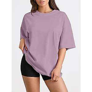 Trendy Queen Womens Oversized Summer T Shirts Business Casual Dressy Shorts Sleeves Tops Beach Vacation Fashion Clothes DarkPink L