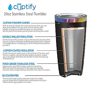 Personalized Heart Stethoscope Tumbler Gift for Nurse, RN, LPN, CNA, CMA, MA on Black with Ion Prism Design 20 oz Stainless Steel Tumbler with Lid - Insulated Cup - Custom Travel Mug