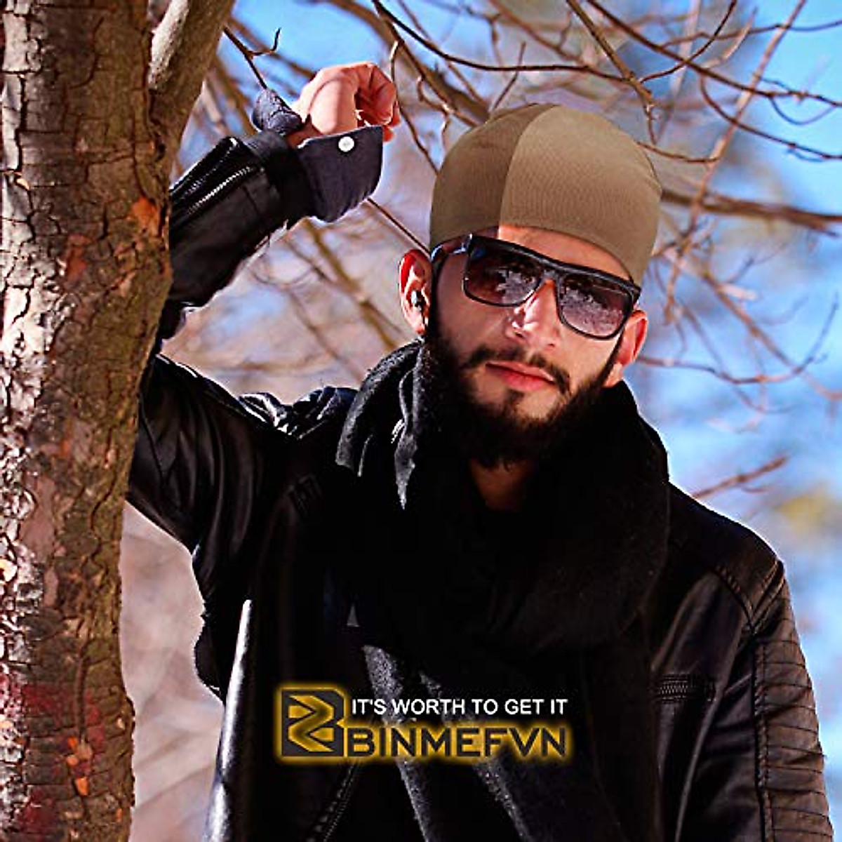 B BINMEFVN Winter Beanie Watch Cap for Men Women - Unisex Slouchy Beanies Skull Cap for Cold Weather