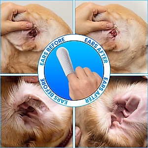 Zenpaws Dogs & Cats Ear Cleaner Finger Wipes - Relieve Ear Itching & Inflammation - Reduce Dirt, Odor and Wax Build - Natural Ingredients - Sooths & Deodorizes – 50 Count