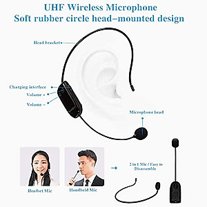 HW HAOWORKS 18W Wireless Bluetooth Waterproof Voice Amplifier Portable Headset Microphone with Speaker Small Personal Microphone for Teachers, Outdoors