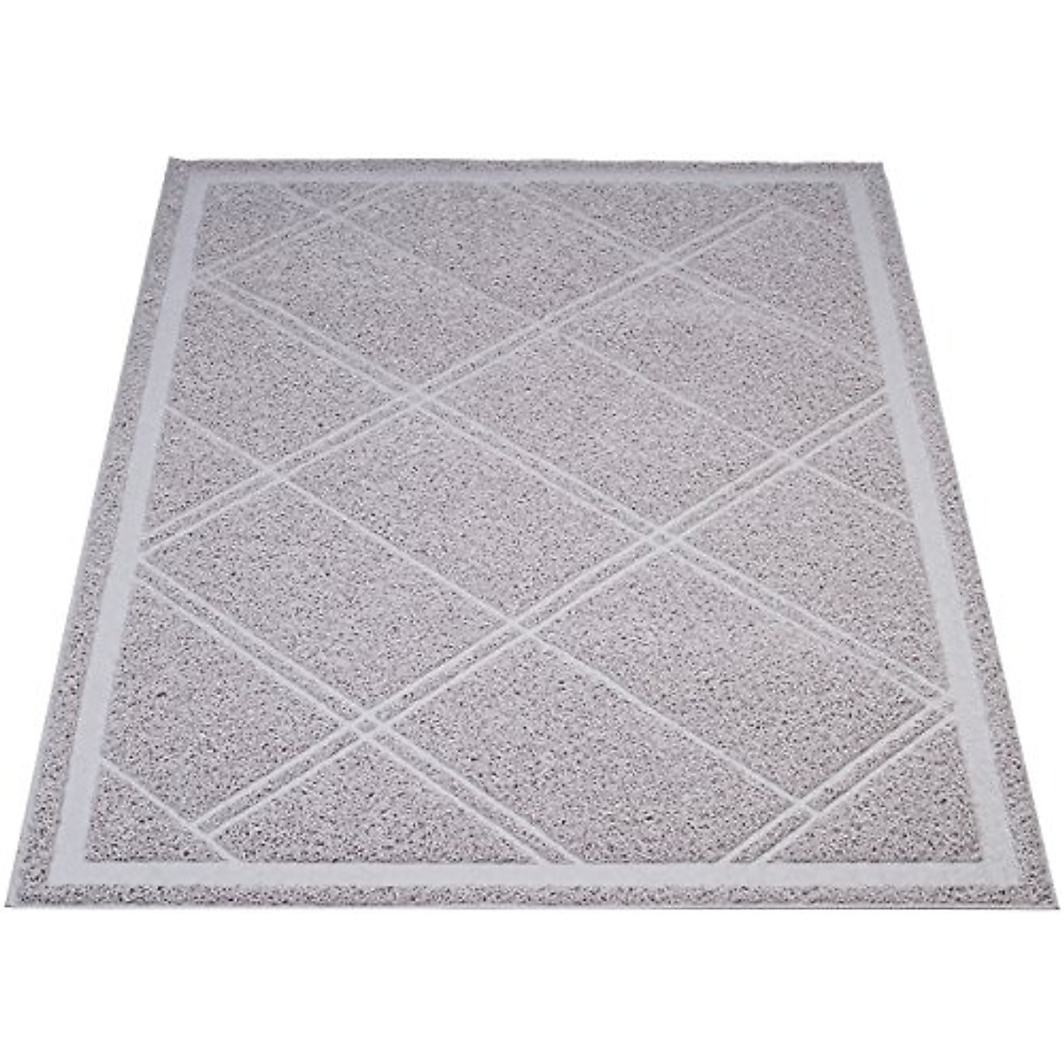 Amazon Basics Less-Mess Cat Litter Box Mat, 24 x 35 Inches, Grey