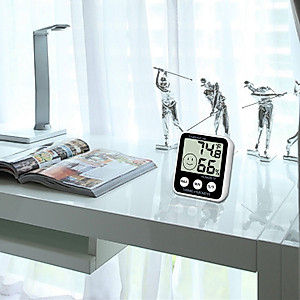 SoeKoa Digital Thermometer Indoor Hygrometer Humidity Meter Room Temperature Monitor Large LCD Display Max/Min Records for Home Car Office
